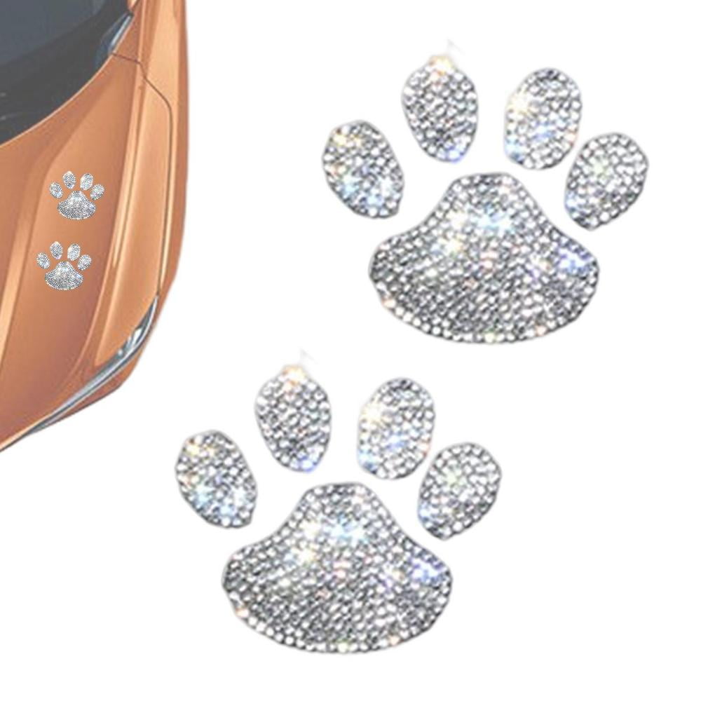 Kaigelin Cat Paw Car Stickers Crystal Car Decoration Stickers Bling ...