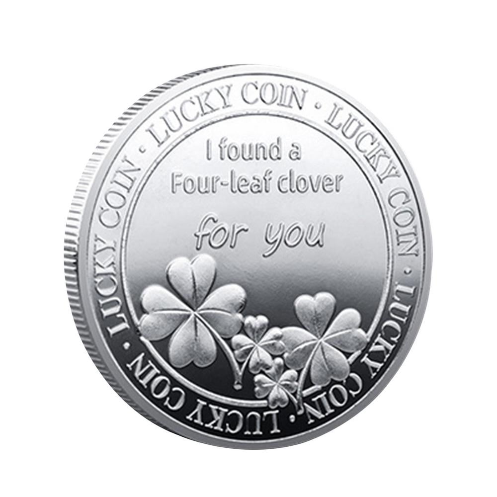 Kaigelin Lucky Love Coin Lucky Four-leaf Clover Coin I Love You ...