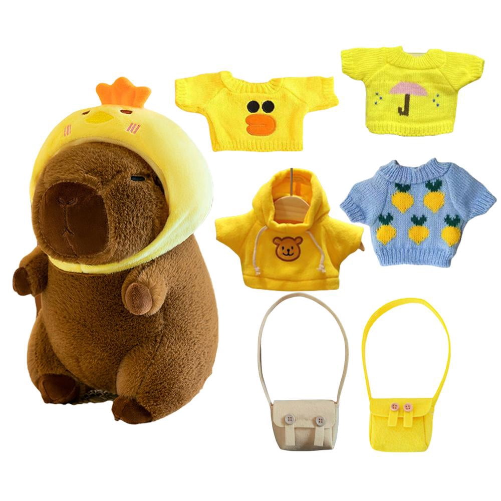 Kaigelin Stuffed Capybara with Clothes Cartoon Animal Plushy 9 Inches ...