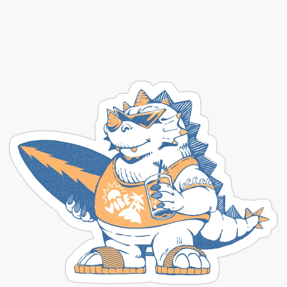 Kaiju Summer Vibes Sticker Phone Decal Water Bottle Stickers Car Decals ...