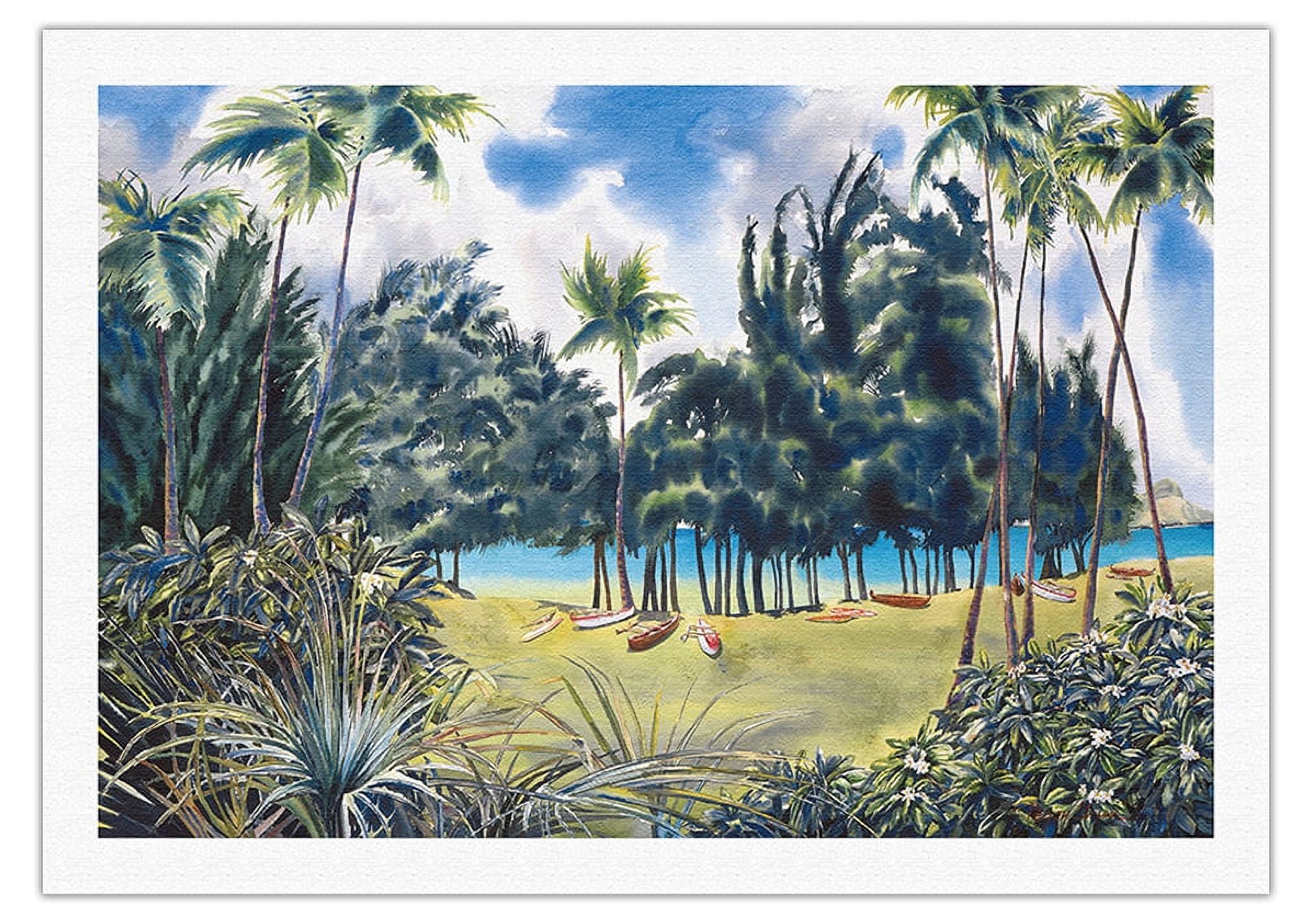 Kailua Beach - Oahu Hawaii - From an Original Hawaii Watercolor ...