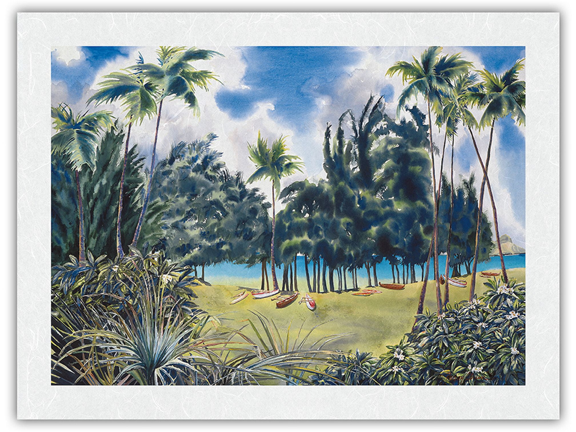 Kailua Beach - Oahu Hawaii - From an Original Hawaii Watercolor ...