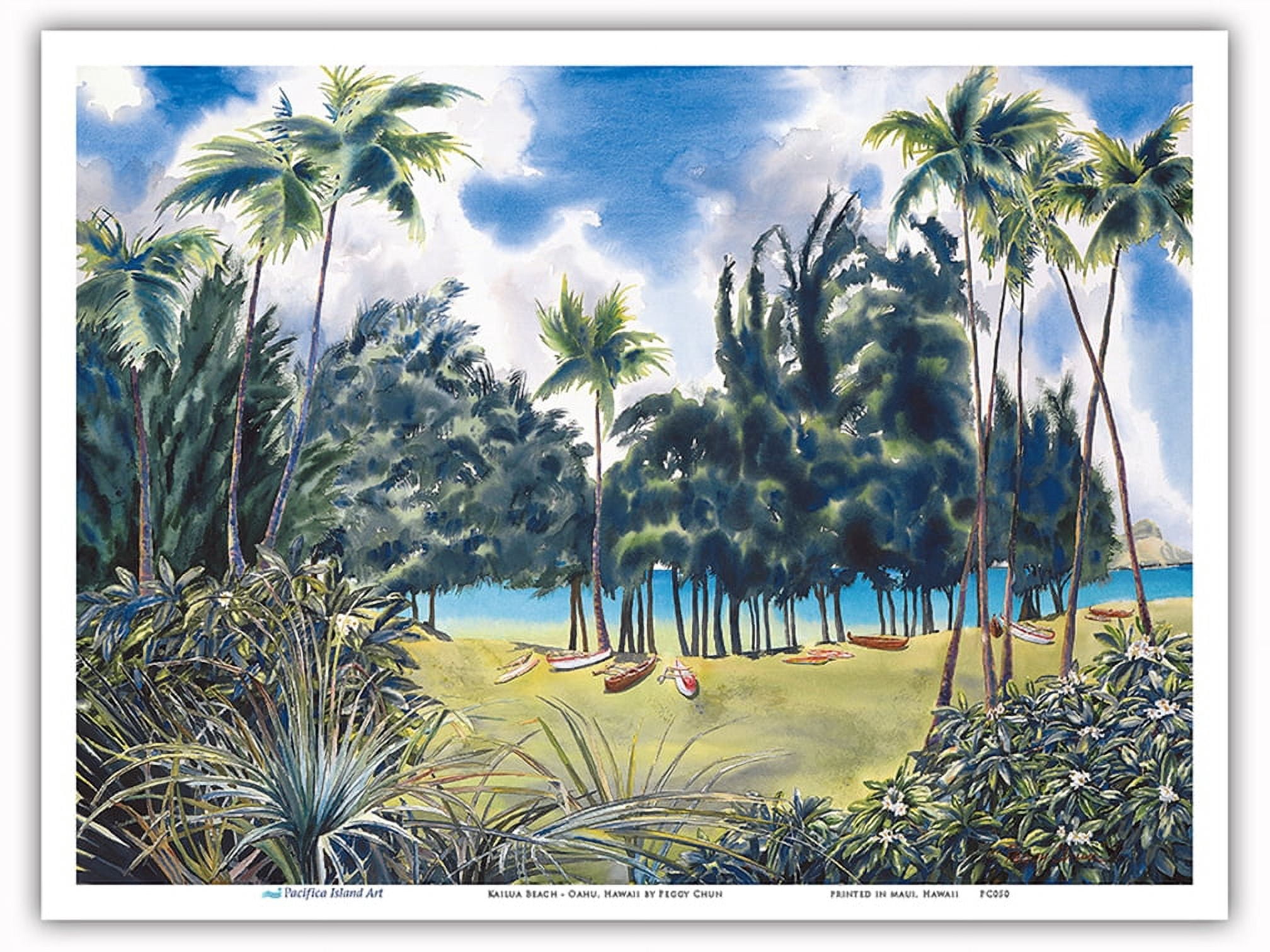 Kailua Beach - Oahu Hawaii - From an Original Hawaii Watercolor ...