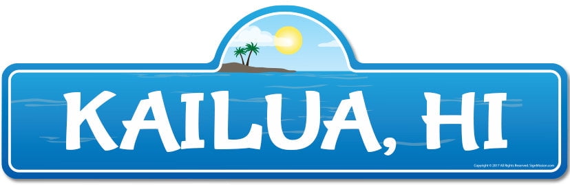 Kailua HI Hawaii Beach Street Sign | Indoor/Outdoor | Surfer Ocean ...