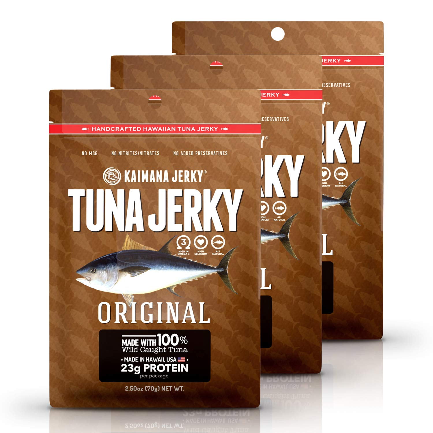 Kaimana Wild-Caught Ahi Tuna SSF20 Jerky - Original | Rich in Omega-3s ...