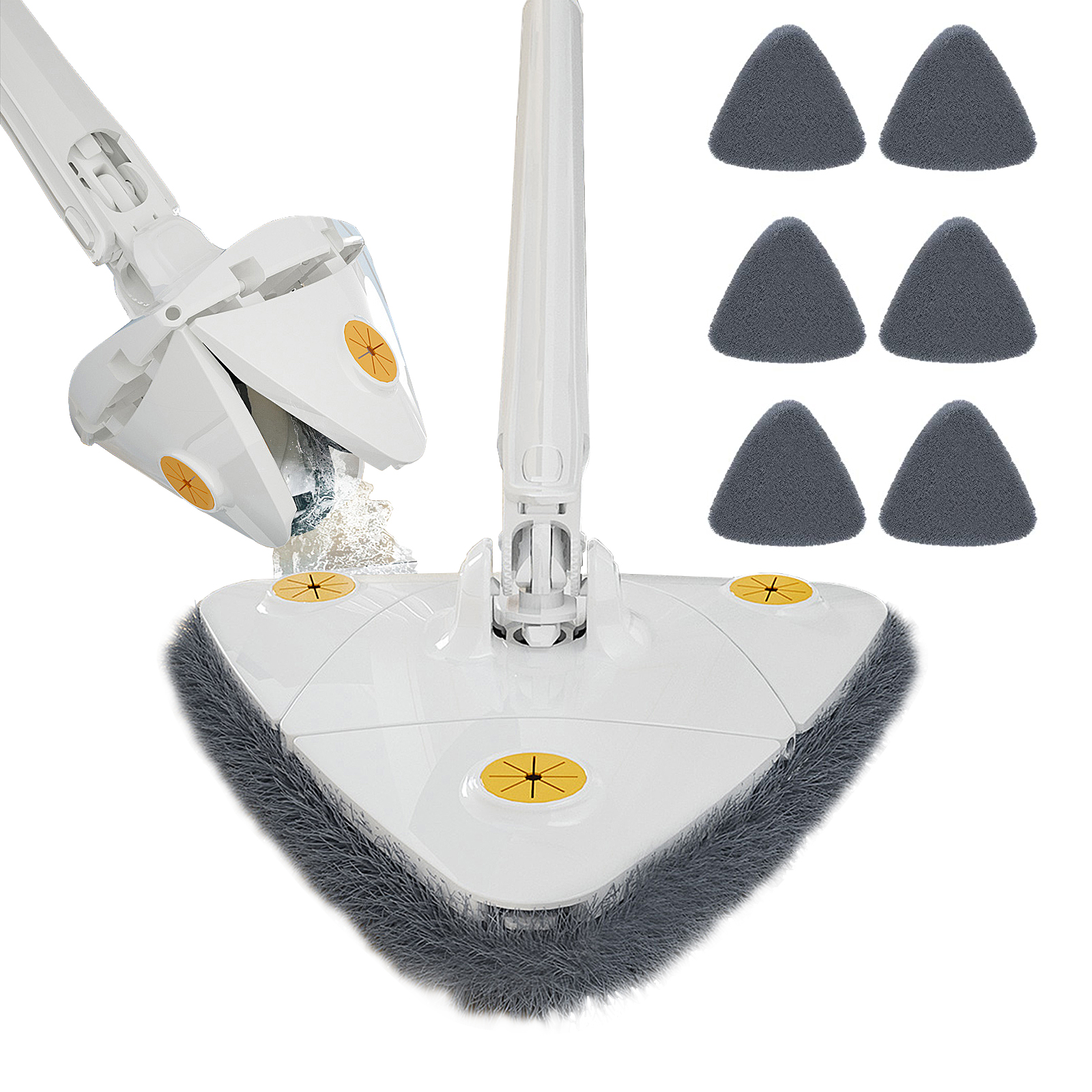 Kaimingweb 360° Rotating Telescopic Mop with Auto Water Squeezing, 6 ...