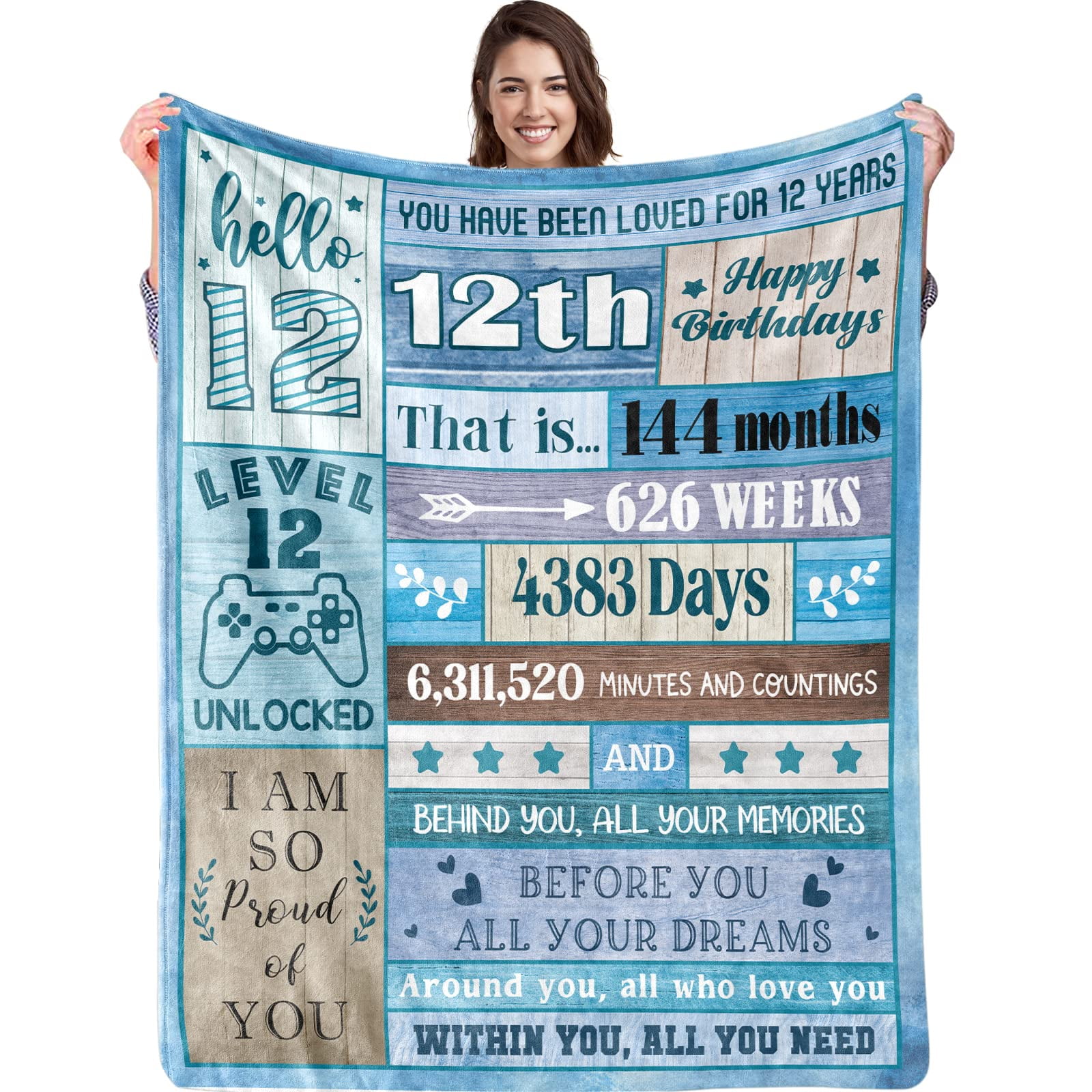 Kainsy 12th Birthday Gifts for Boys, 12th birthday blanket for Boy 12 ...