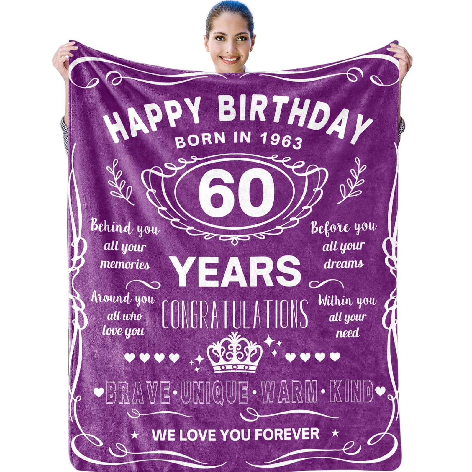 Kainsy 60th Birthday Gifts For Women 1965,Birthday Throw Blanket,Gifts ...