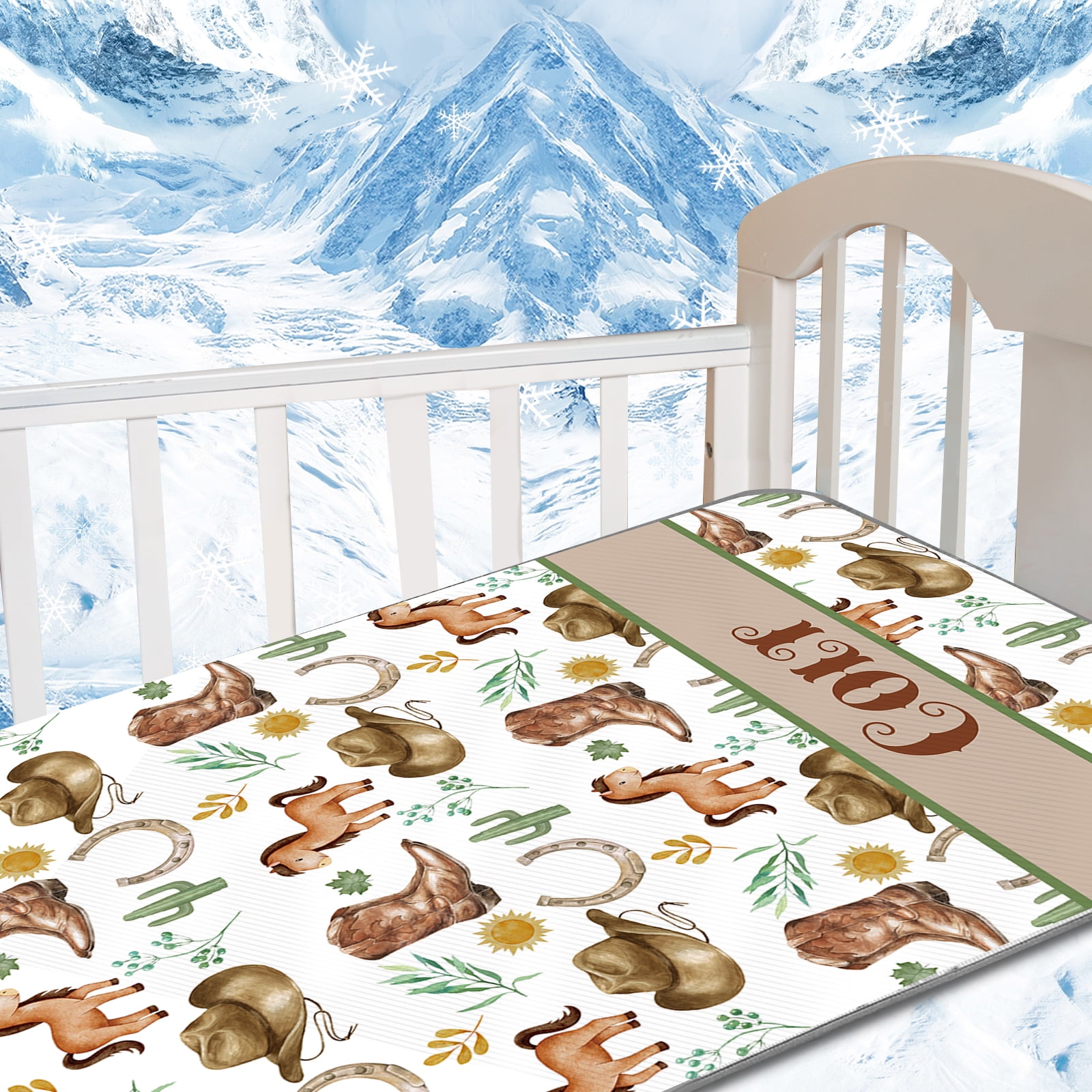 Kainsy Baby Crib Sheets for Boys Personalized Fitted Crib Bed Pad ...