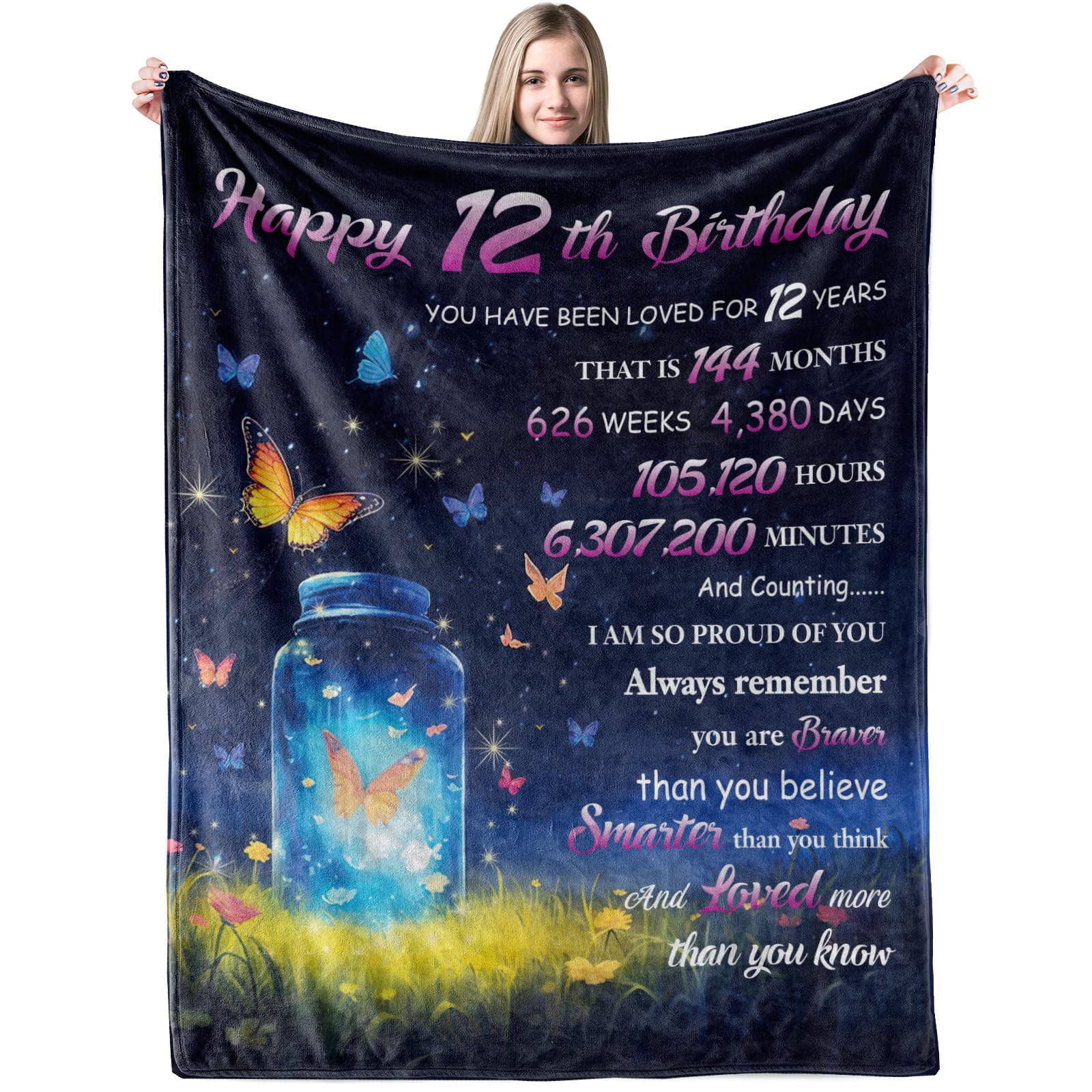 Kainsy Birthday Gifts for 12 Year Old Girl,12th Birthday Gifts Blanket ...
