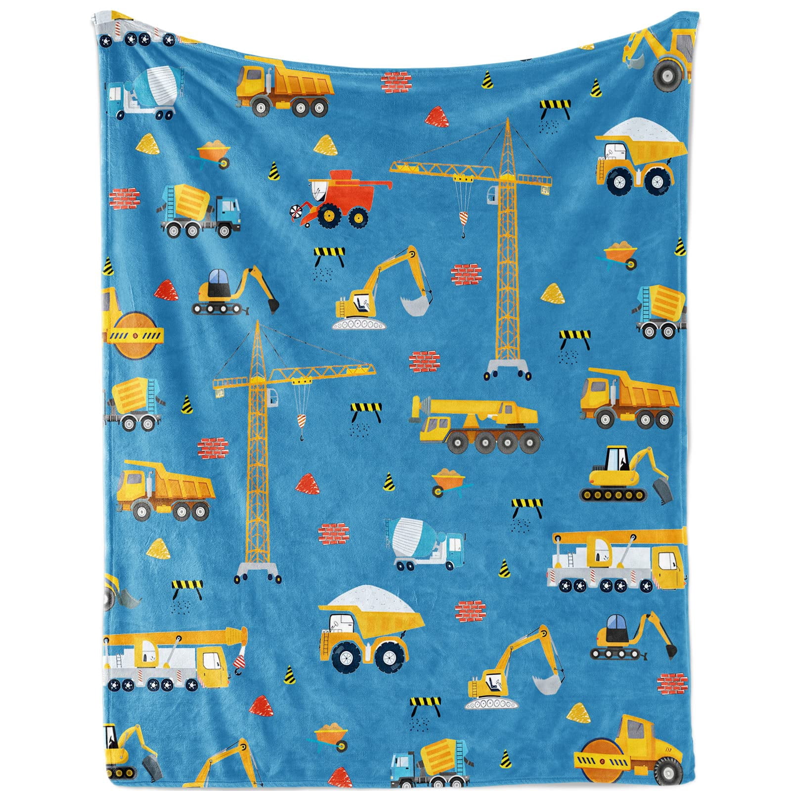 Kainsy Construction Blanket for Baby Boys, Excavator Truck Flannel ...