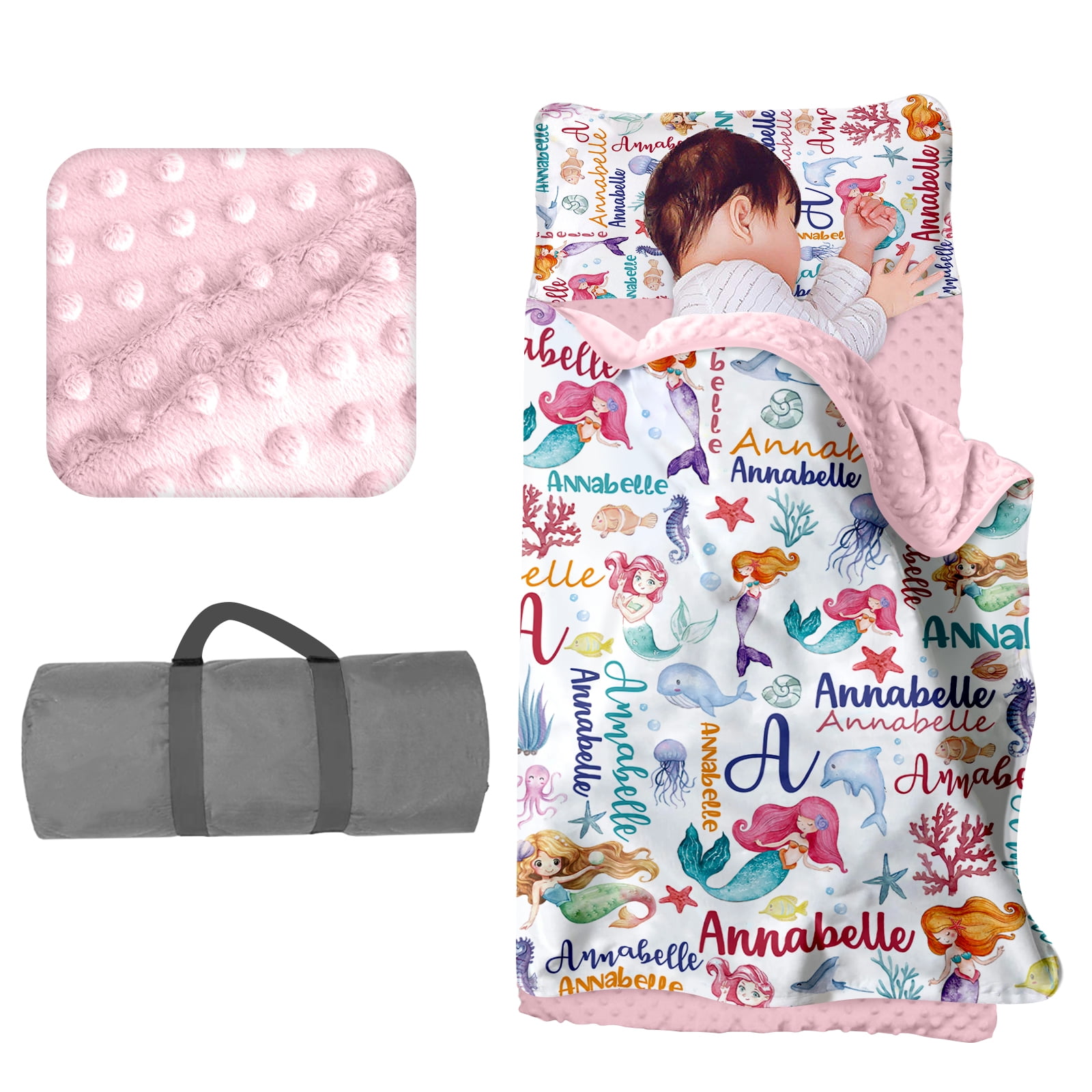Kainsy Custom Toddler Girls Nap Mat Sleeping Bag for Daycare, Mermaid ...