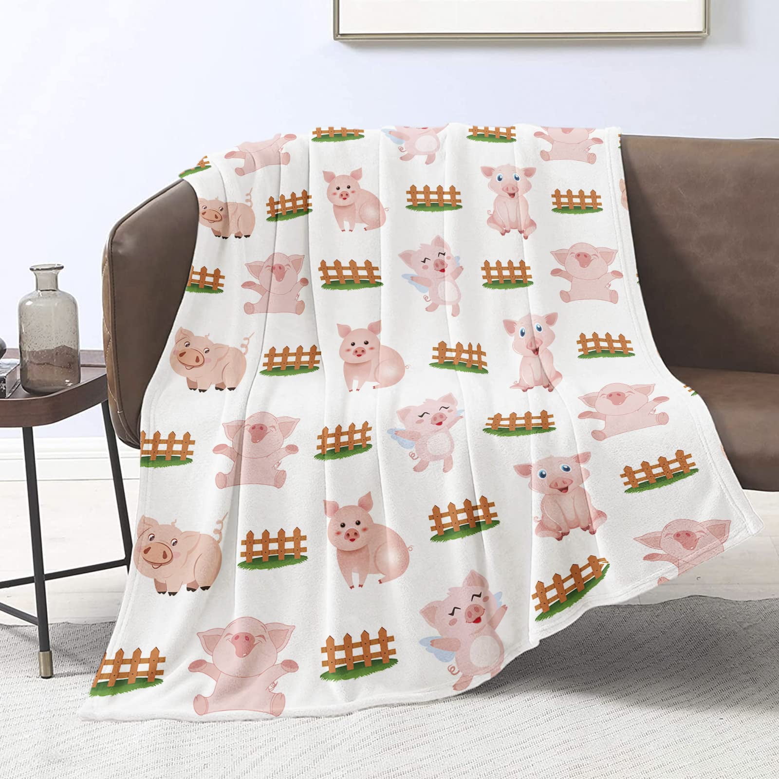 Kainsy Cute Pig Blanket for Girls Kids Cartoon Pink Pigs Baby Throw ...