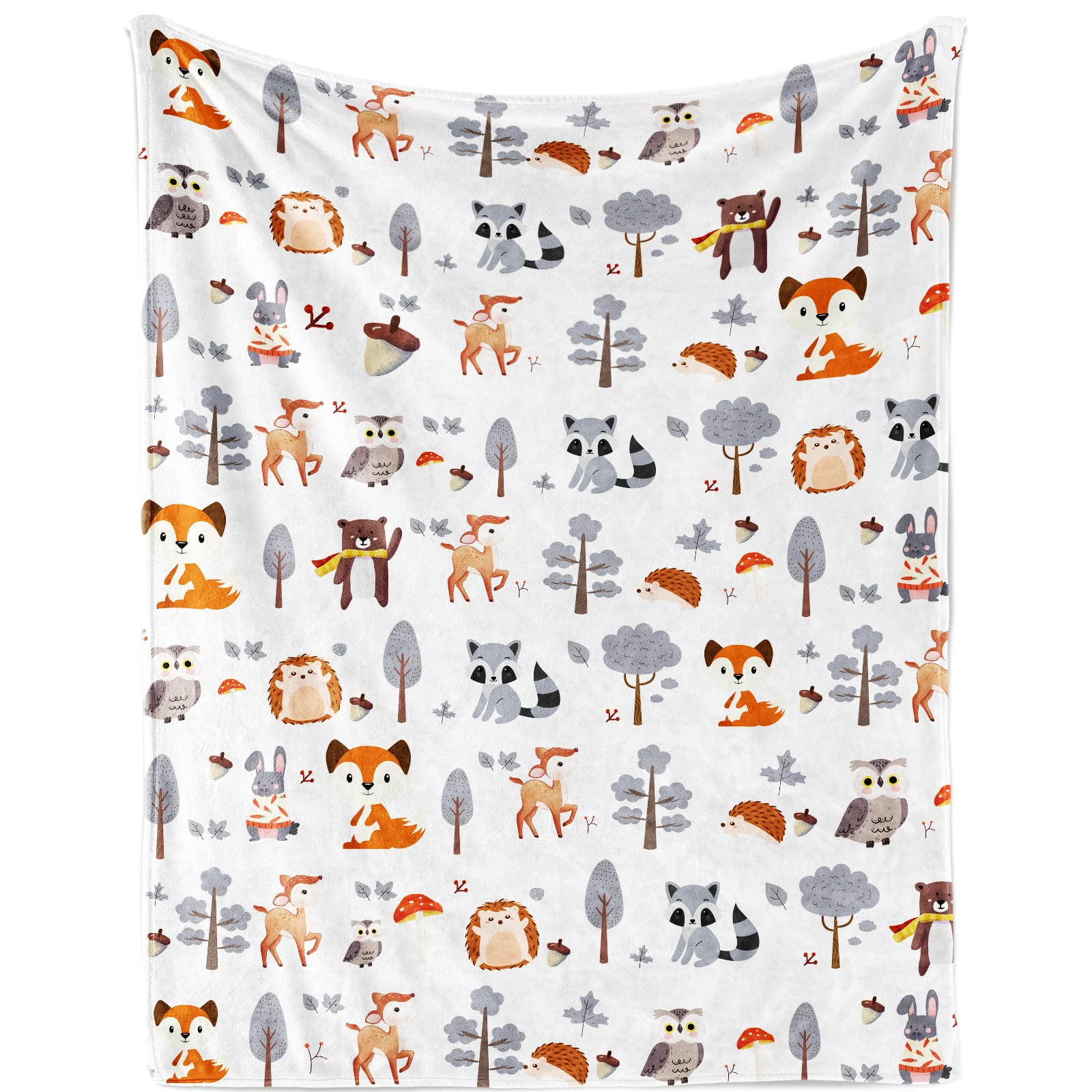 Fox Blankets for Boys Girls, Woodland Animals Toddler Blanket Baby ...