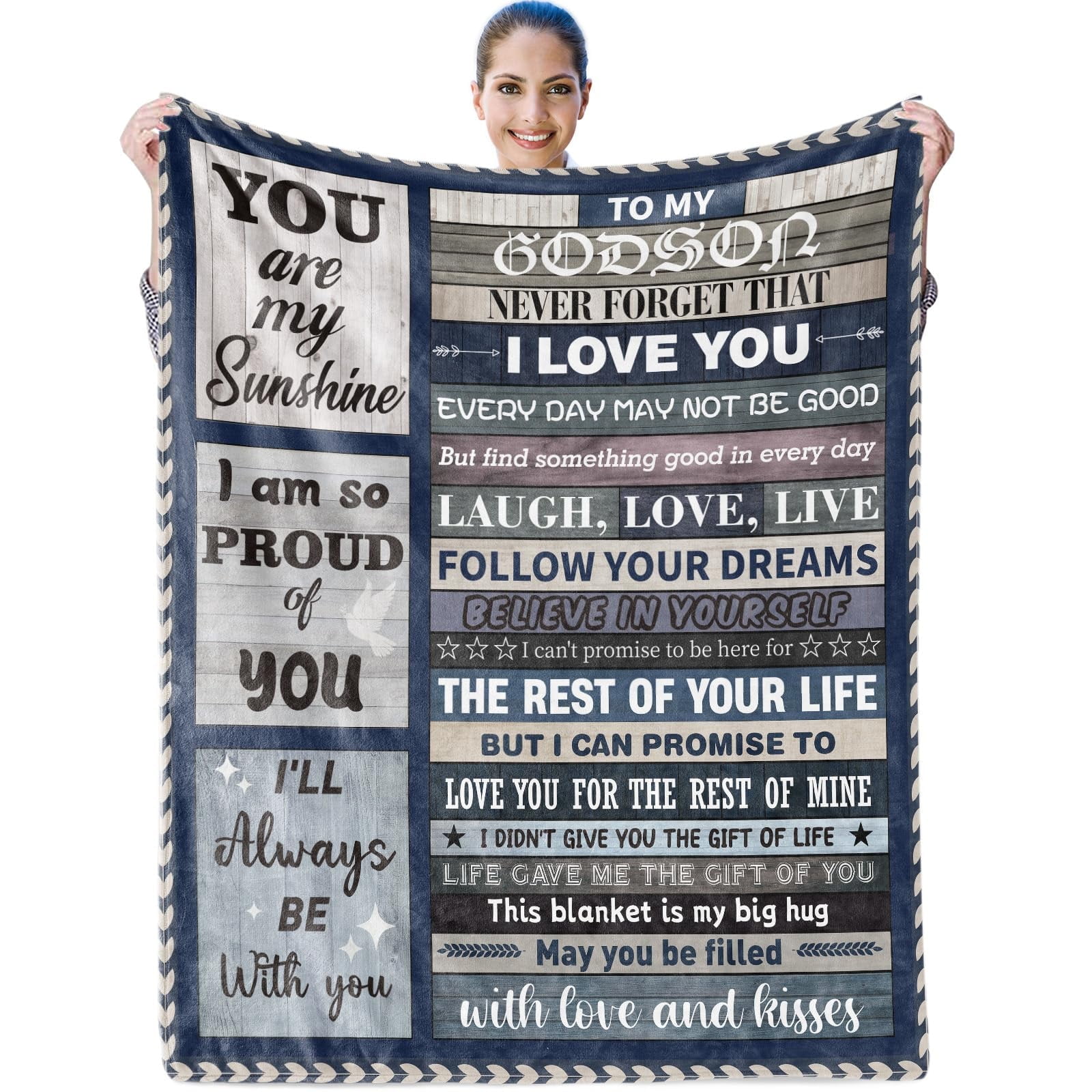 Kainsy Godson Gifts from Godmother Godfather, Godson Gifts Blanket ...