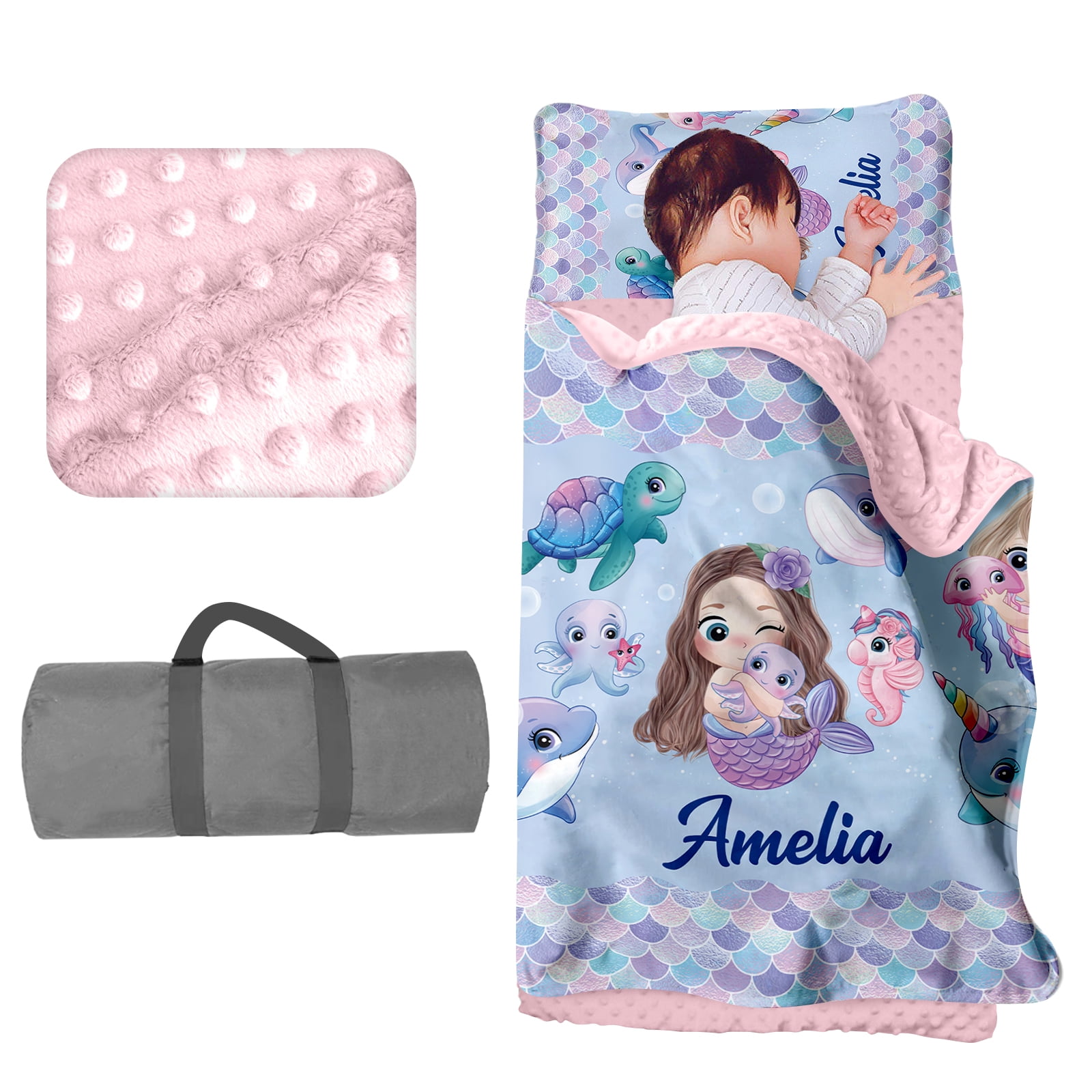 Kainsy Personalized Toddler Girls Sleeping Bag Nap Mat for Daycare ...