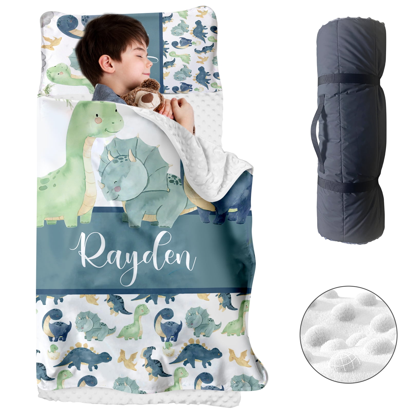 Kainsy Personalized Toddler Nap Mat for Boys & Girls, Kids Sleeping Mat ...