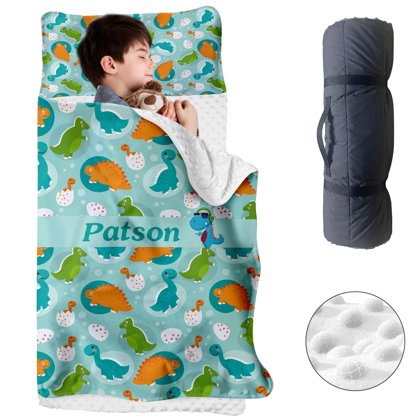 Kainsy Personalized Toddler Nap Mat for Boys & Girls, Kids Sleeping Mat ...