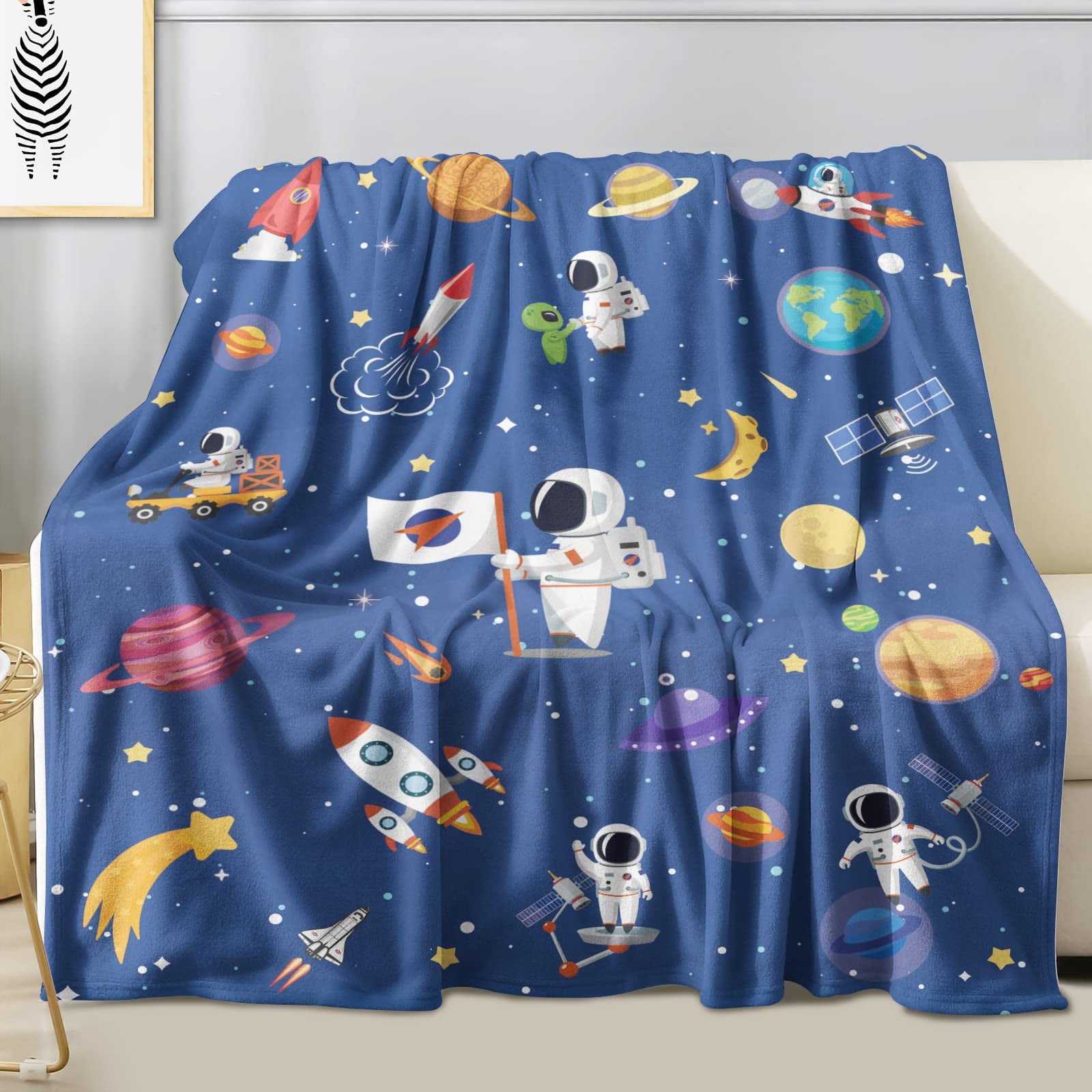 Kainsy Space Blanket for Boys Girls Soft Flannel Lightweight Space ...