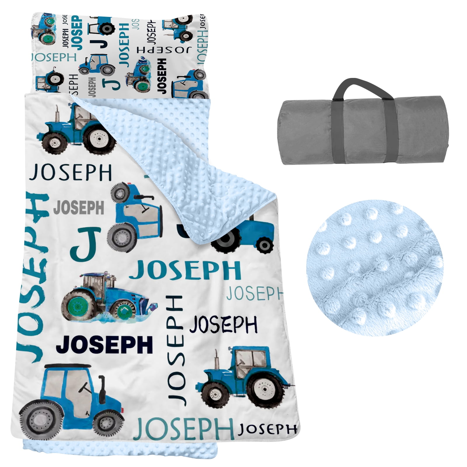 Kainsy Toddler Nap Mat, Personalized Name Tractor Series Nap Mats for ...