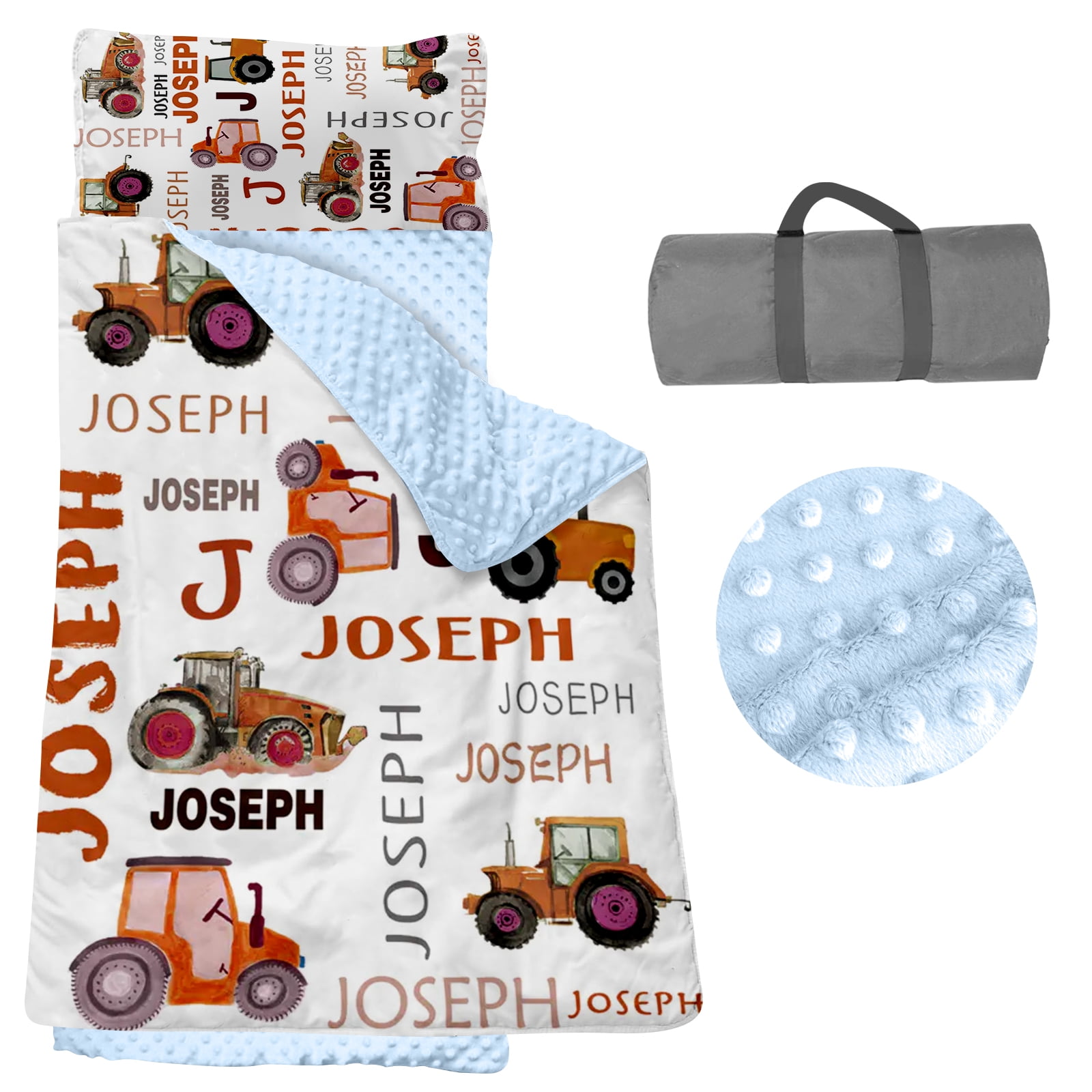 Kainsy Toddler Nap Mat, Personalized Name Tractor Series Nap Mats for ...