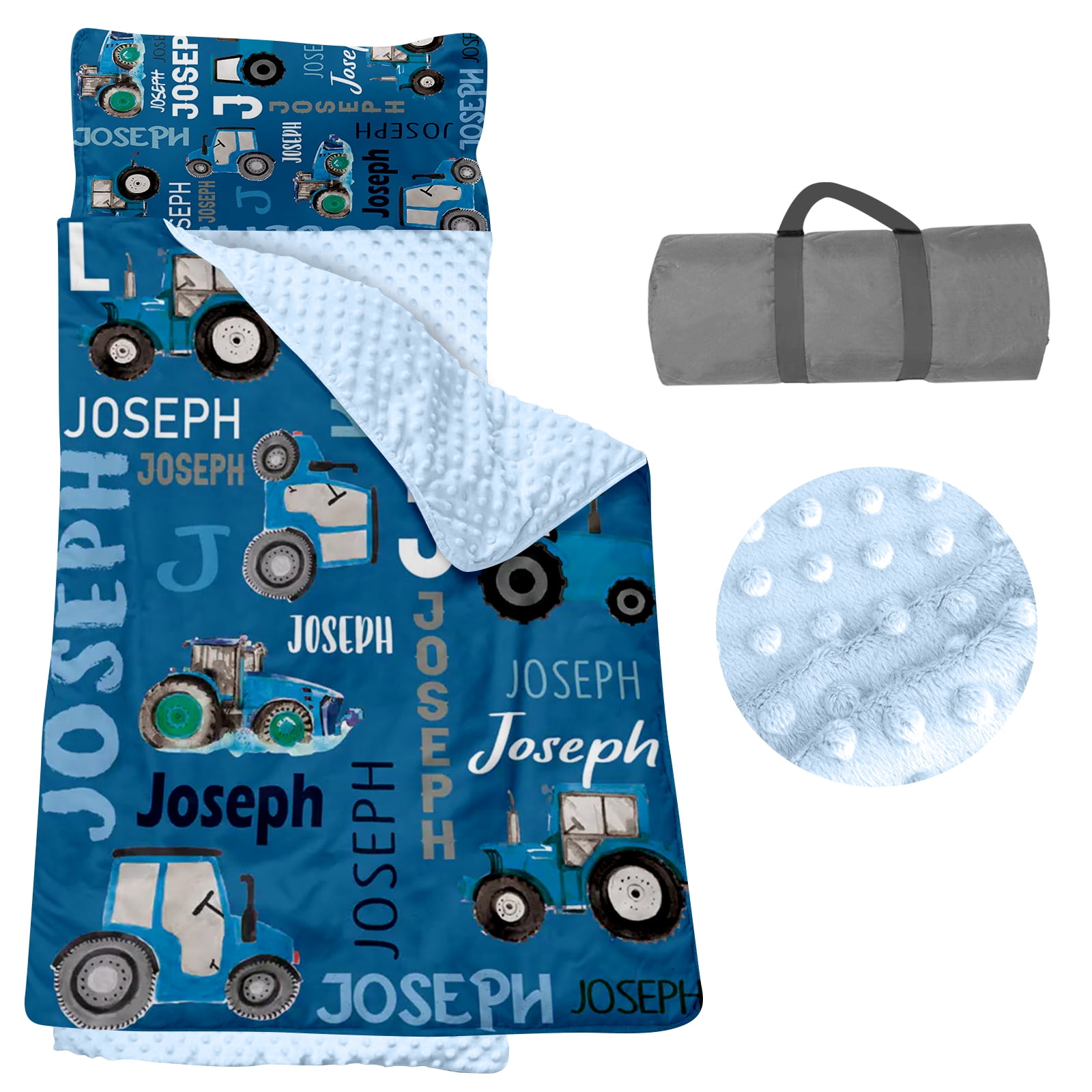 Kainsy Toddler Nap Mat, Personalized Name Tractor Series Nap Mats for ...