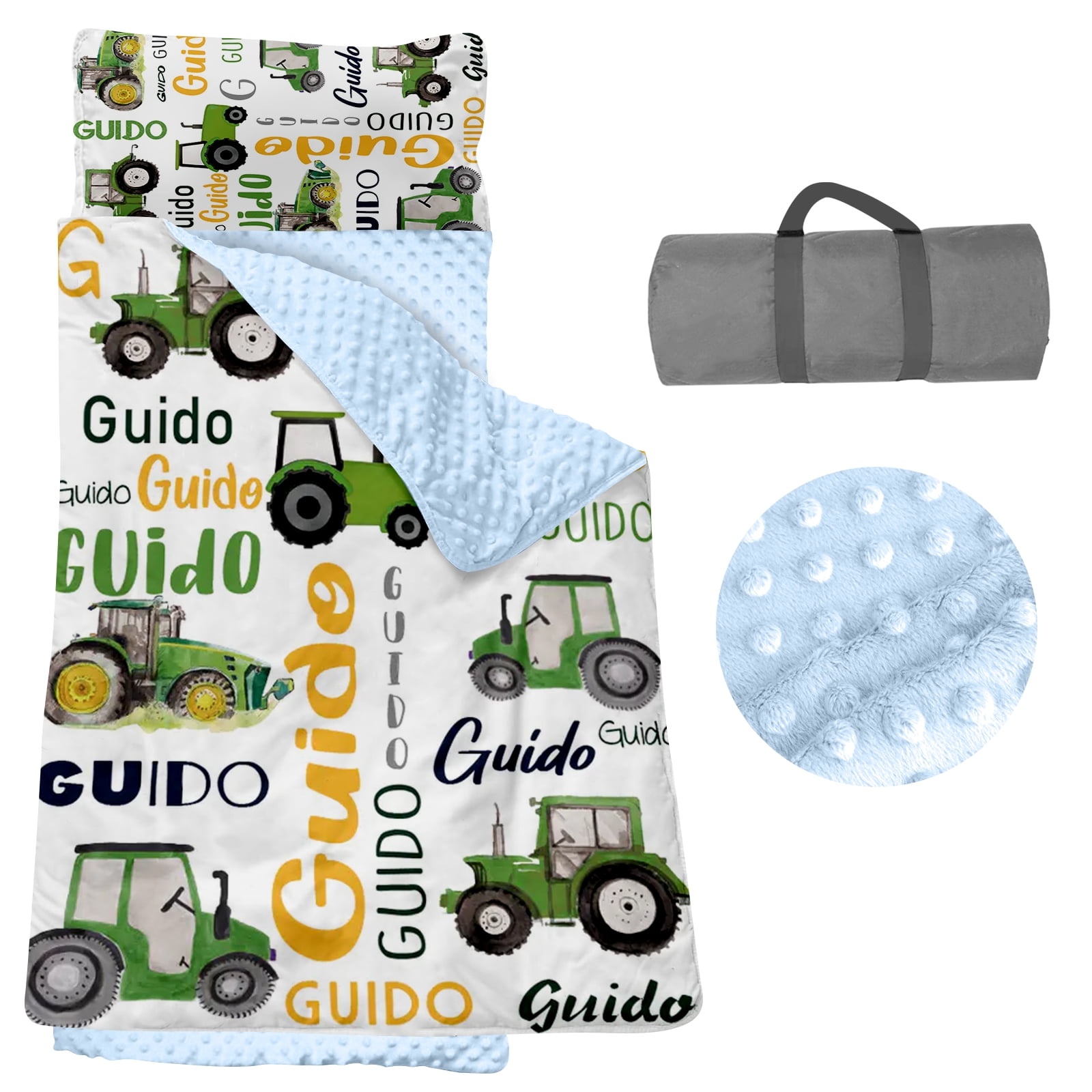 Kainsy Toddler Nap Mat, Personalized Name Tractor Series Nap Mats for ...