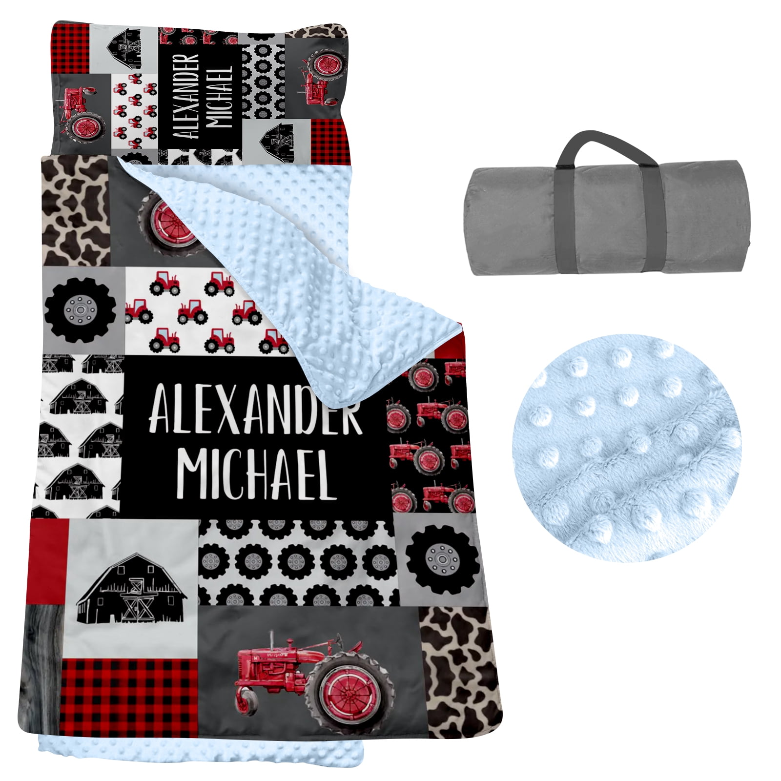 Kainsy Toddler Nap Mat, Personalized Name Tractor Series Nap Mats for ...