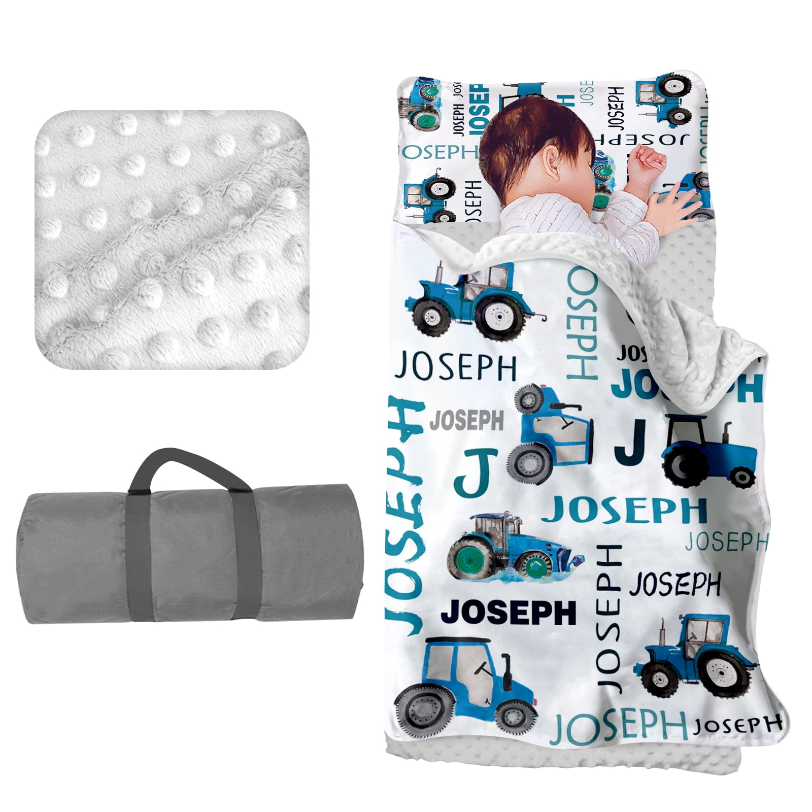 Kainsy Toddler Nap Mat, Personalized Name Tractor Series Nap Mats for ...