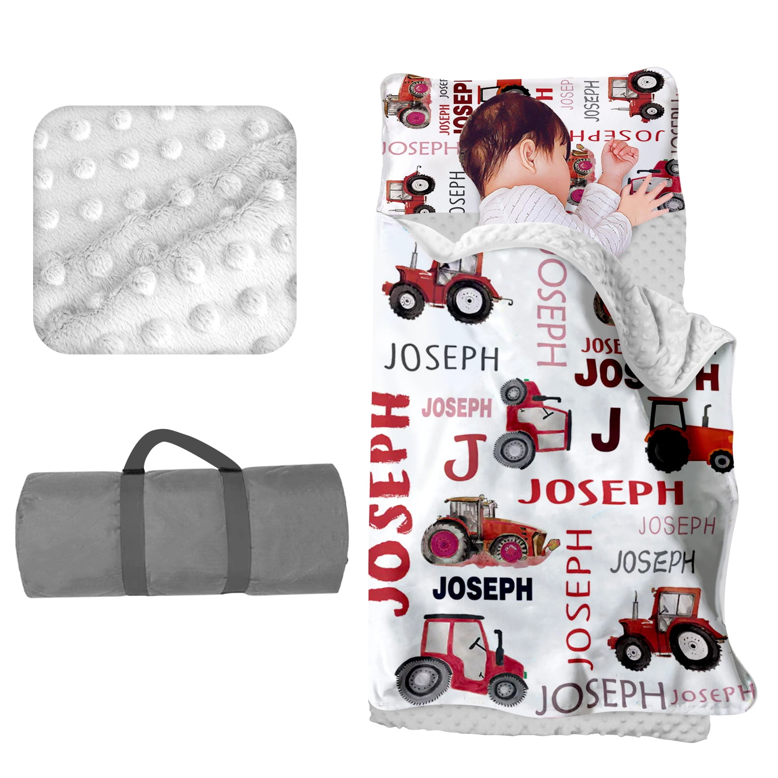Kainsy Toddler Nap Mat, Personalized Name Tractor Series Nap Mats for ...