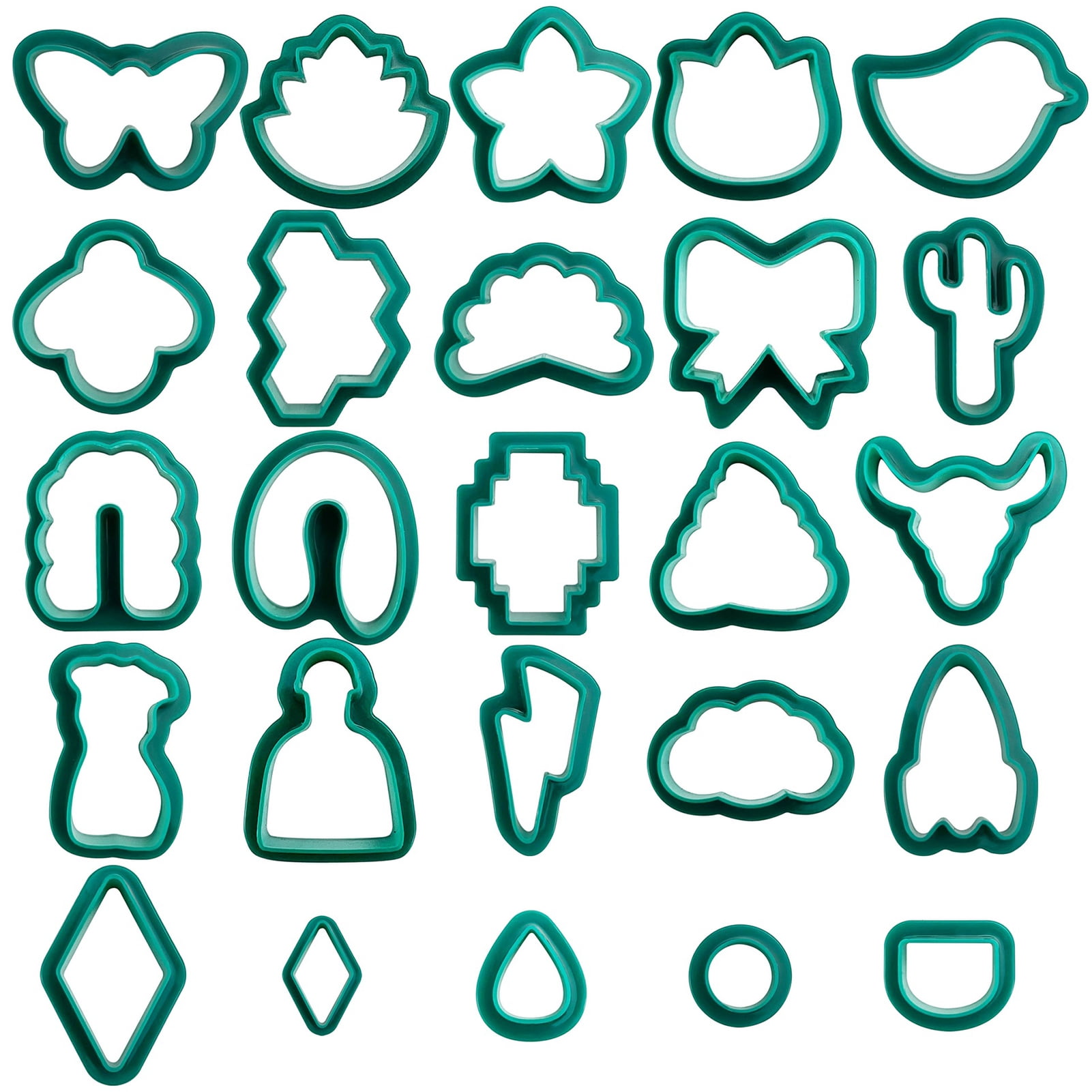 Kainuan Clay Earring Mold Set Multifunctional Clay Mold 25 Pcs Polymer ...