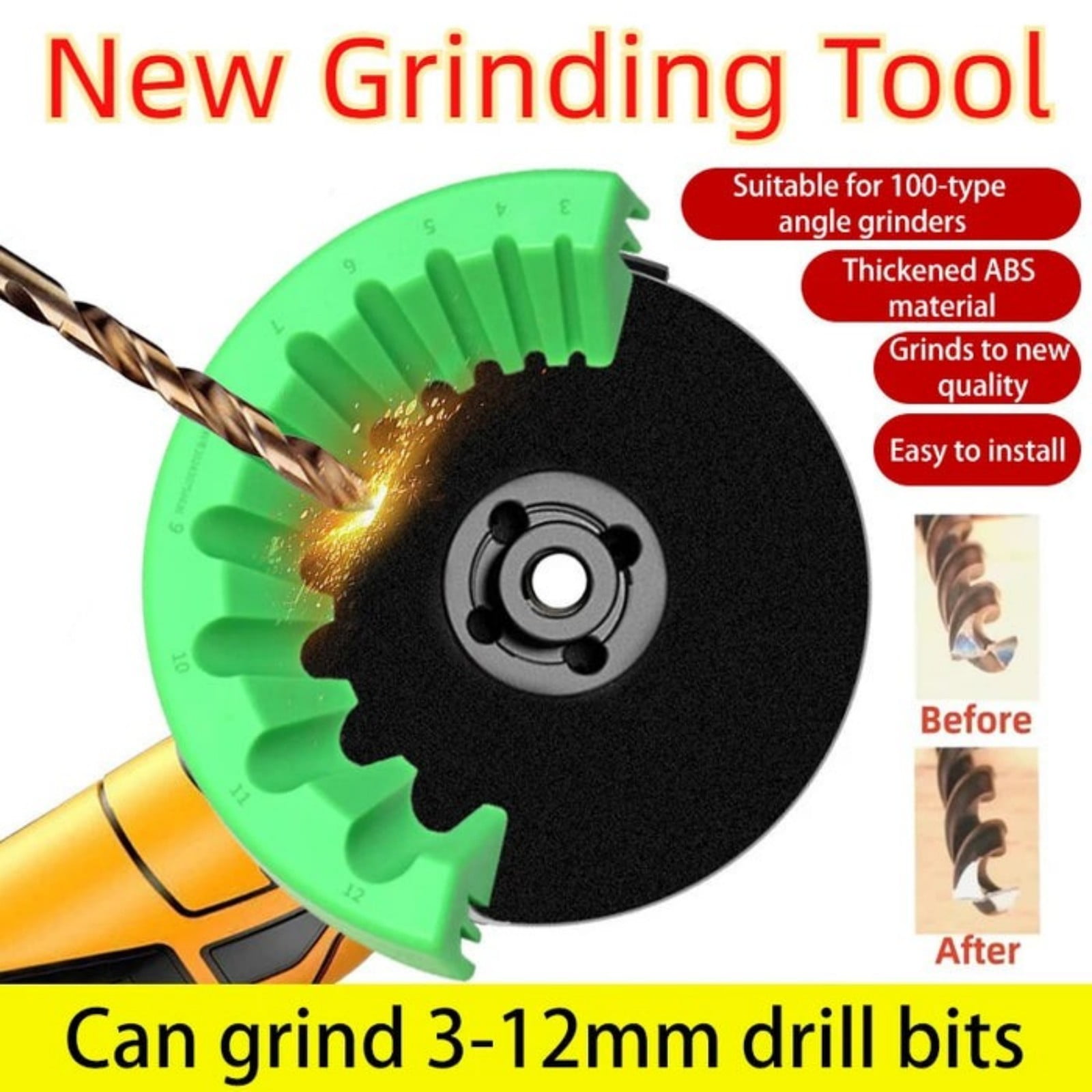 Kaireo 10 in 1 Drill Bit Grinder Stand Multi Functional Sharpening Tool for Drill Bits Chisels ...