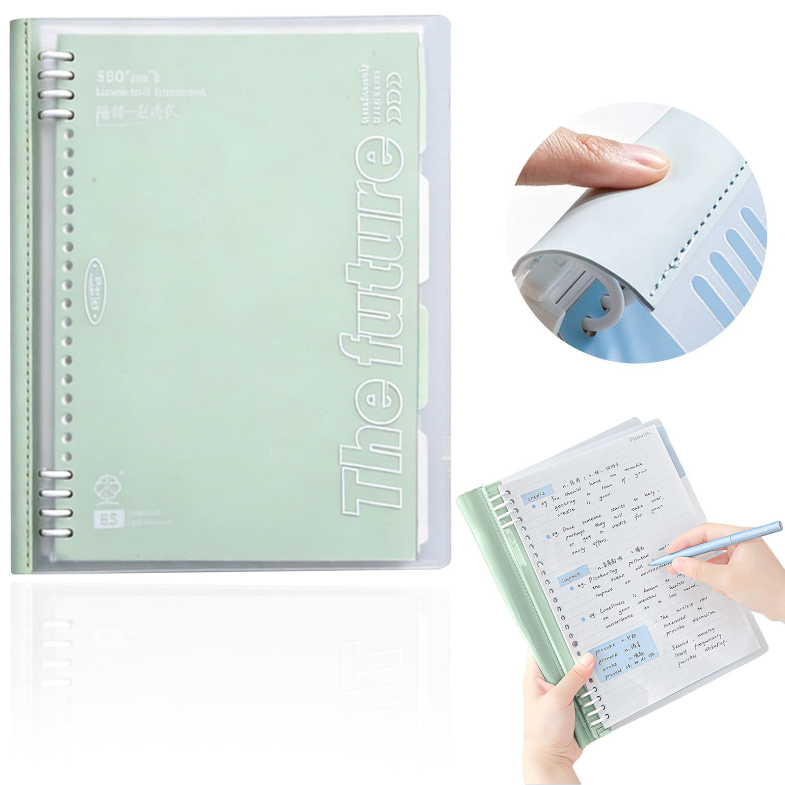 Kaireo 60 Sheets B5 Loose Leaf Notebook 4 Colors 180° Flat Lay ...