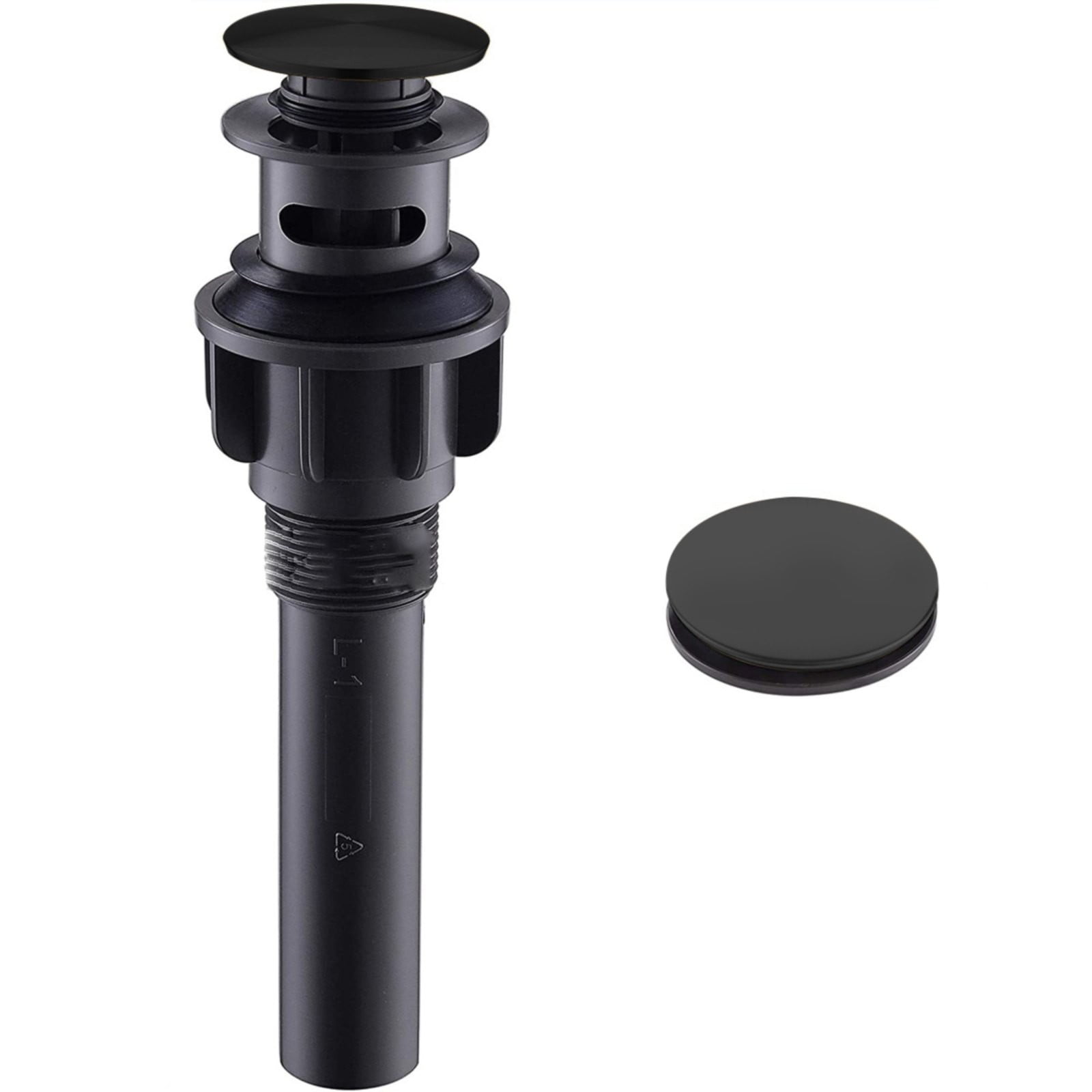 Kaireo Black Push-Pull Drain with Basket,Bathroom Drain with Overflow ...
