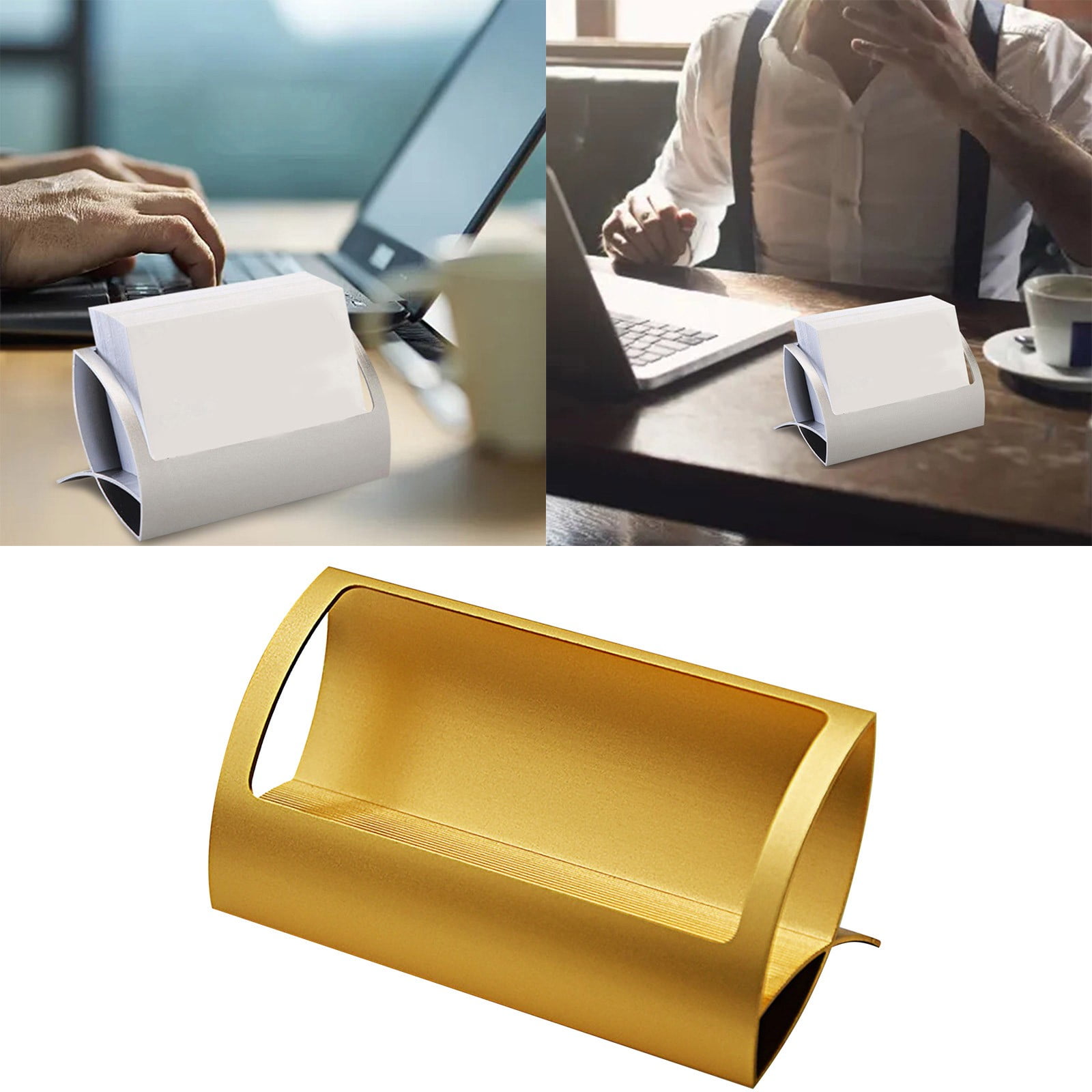 Kaireo Business Card Holder Gold Business Card Holders Stand for Desk ...