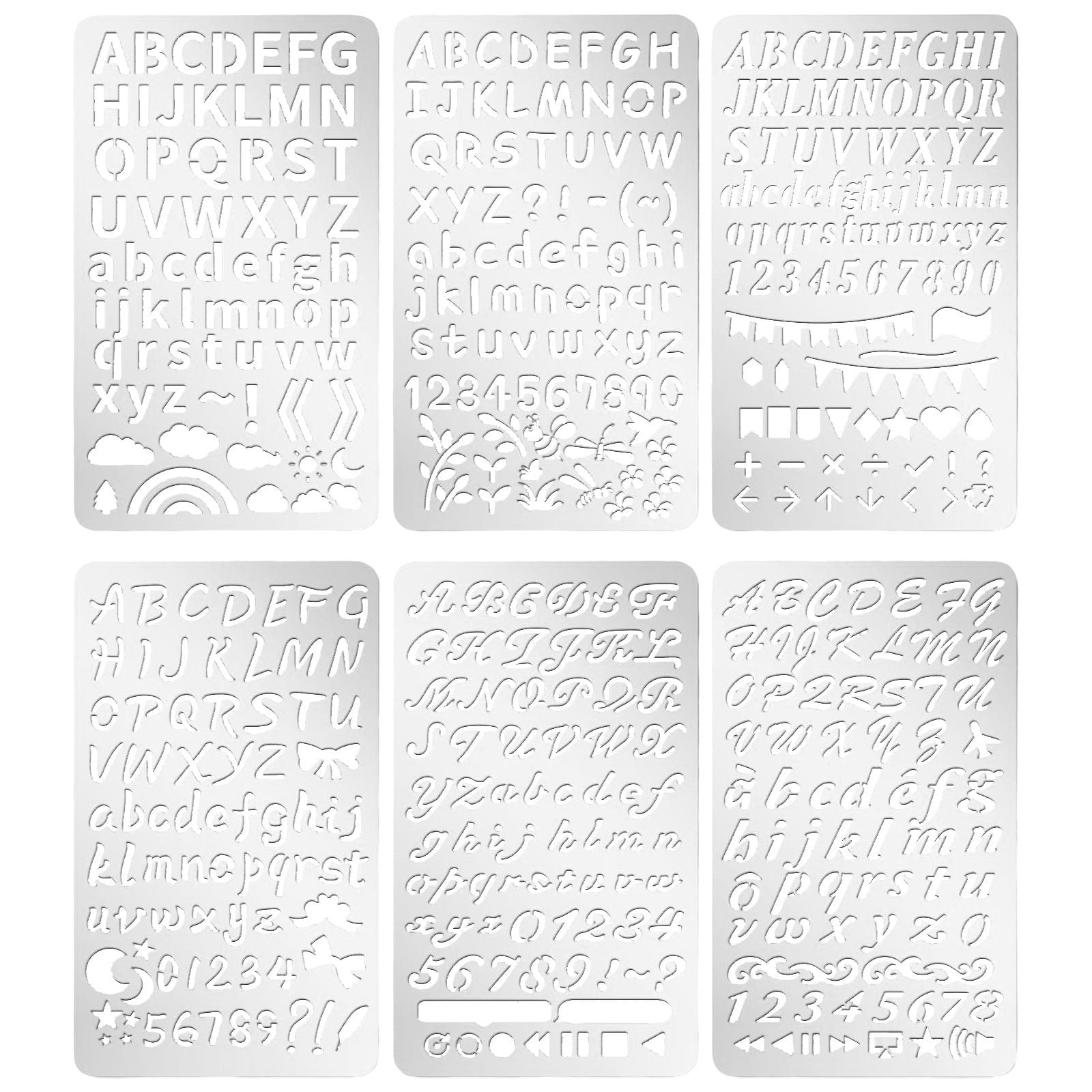 Kaireo Letter Steel Ruler (Screenshot to Order),6 Pcs Mixed Metal Wood ...