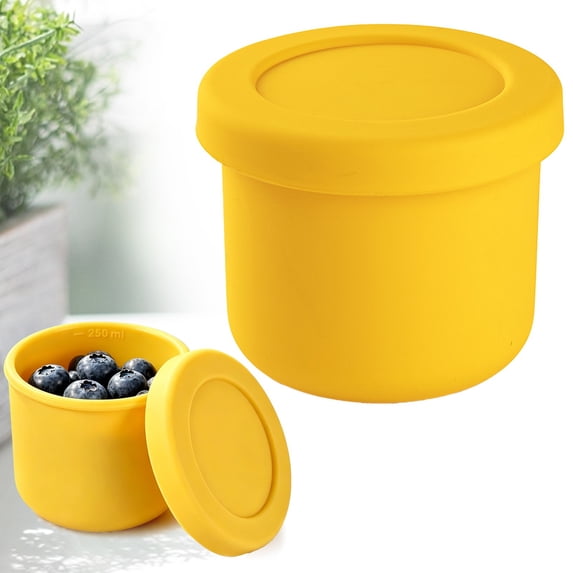 Kaireo Multi‑Purpose Round Silicone Fridge Storage Box with Lid , Fresh ...