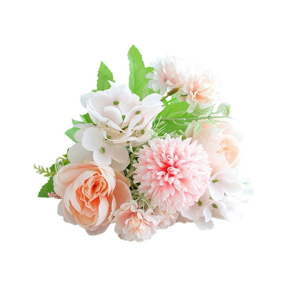 Kaireo Pink Faux Roses Flower Bloom Rose with Lifelike Faux Long Red ...