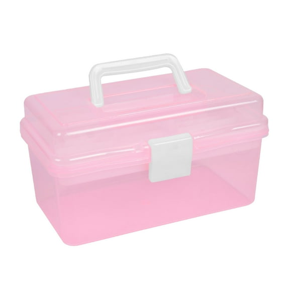 Kaireo Pink Transparent Double-Layer Nail Art Tool Box,Blue Portable ...