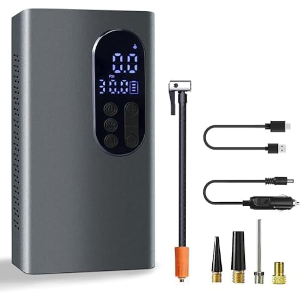 Kairiyard Air Compressor Portable Tire Inflator, 150 PSI Cordless Air ...
