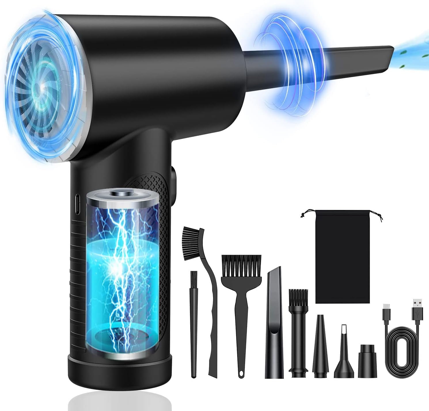 Kairiyard Compressed Air Duster Electric Air Duster 9000mah 91000rpm Good Replace Compressed