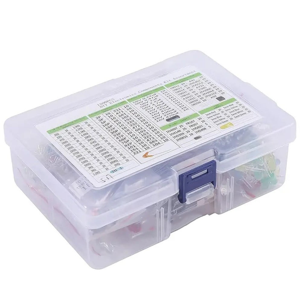 Kairuite 1200PCS 7-component package: resistor, electrolytic capacitor ...