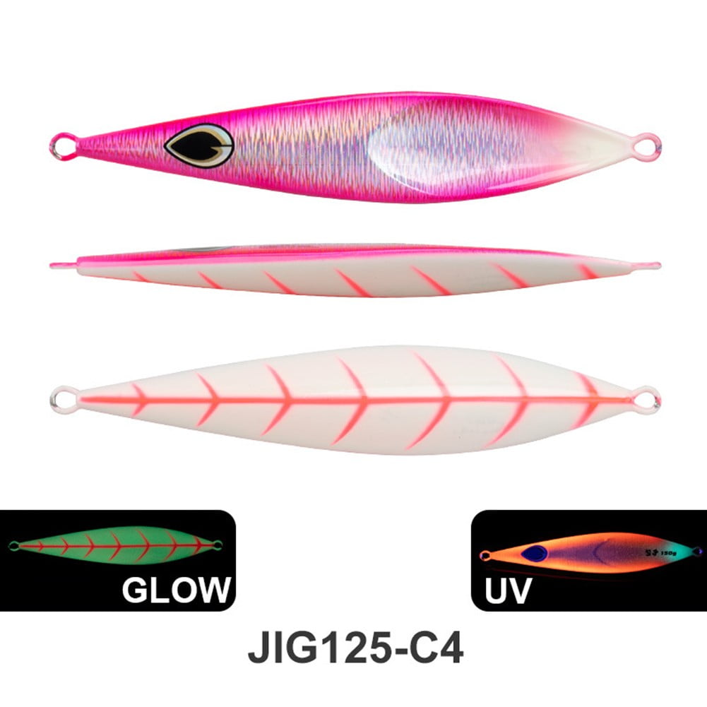 Kairuite 150g Slow Pitch Fall Vertical Jig Lure Fishing Buffalo Jigging Metal Hard Bait C4 ...