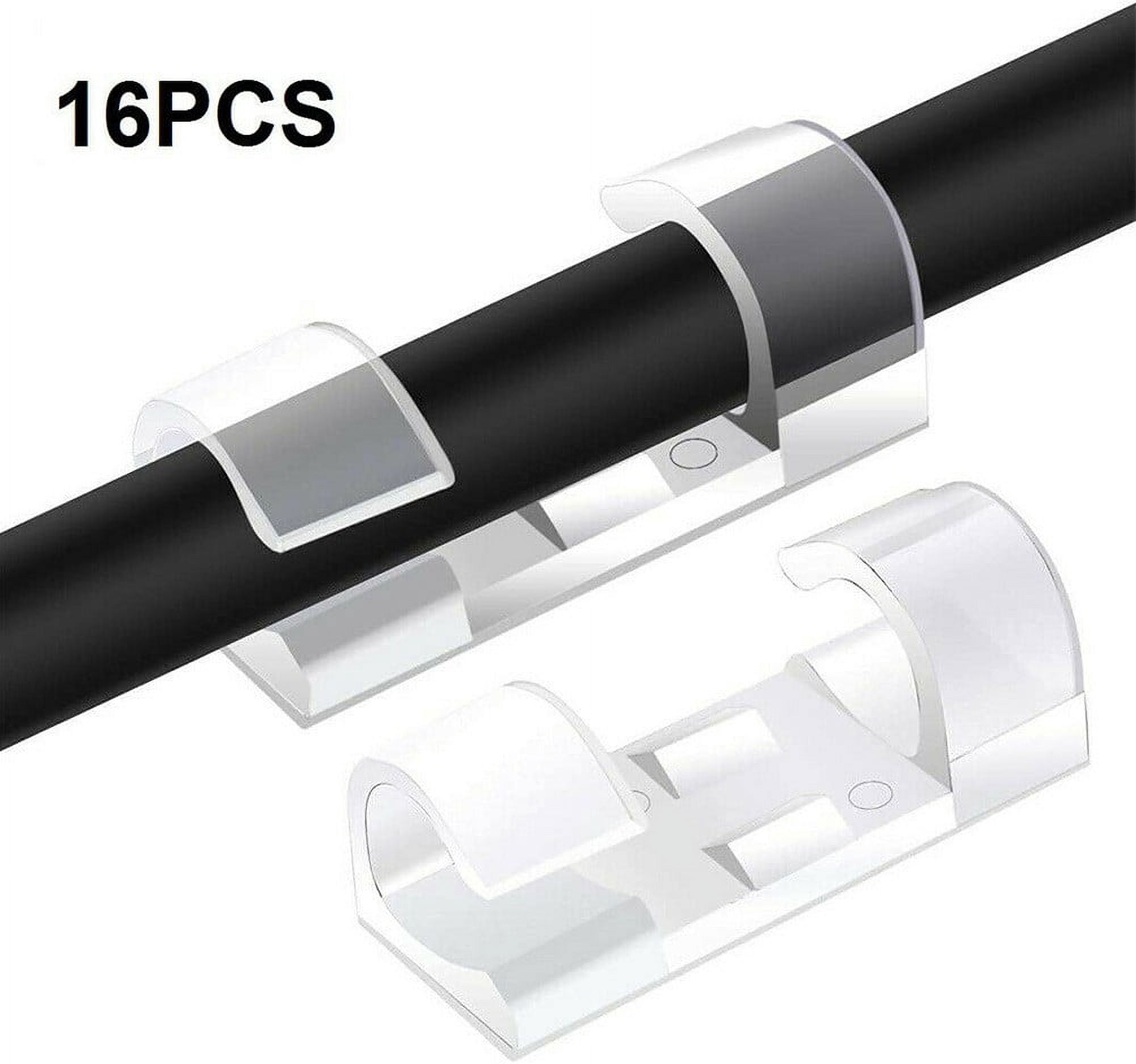 Kairuite 16PC Cable Cord Clips Self-Adhesive Wire Clamp Table Wall Tidy ...