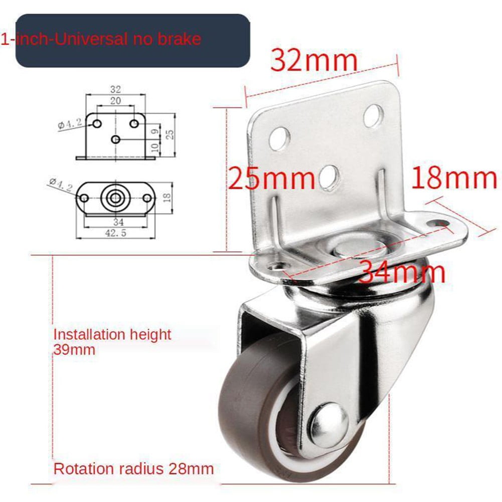 Kairuite 1pcs Heavy Duty Casters 20kg Mute Swivel Wheels For Moving ...