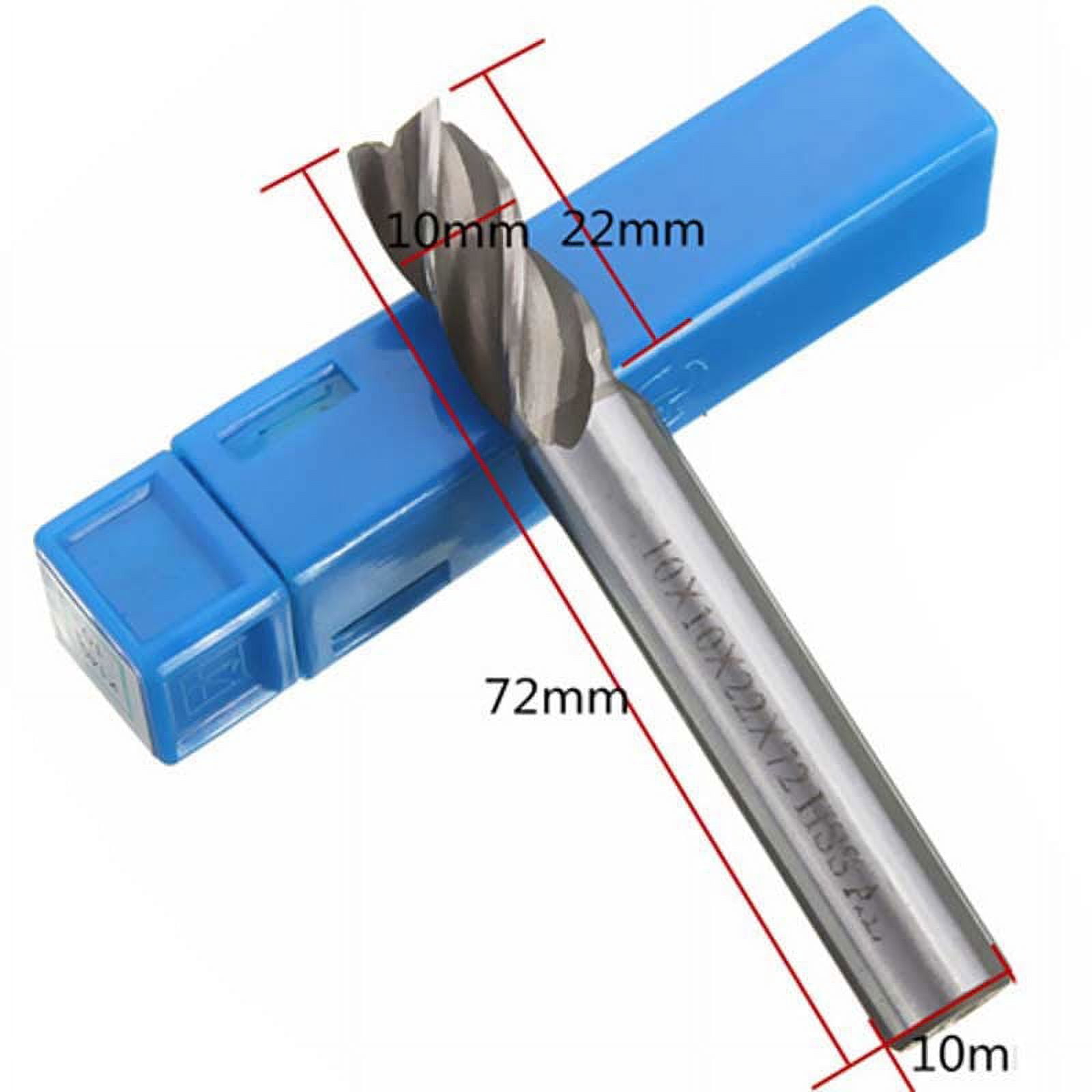 Kairuite 4/6/8/10/12mm HSS CNC 4 Flute Straight Shank End Mill Cutter ...