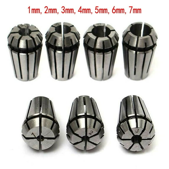 Kairuite 7Pcs ER11 Spring Collet Chuck Set For CNC Milling Lathe Tool ...