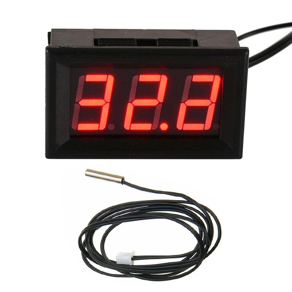 Kairuite DC 12V LED Digital Thermometer Temp Sensor Meter NTC Probe -50 ...