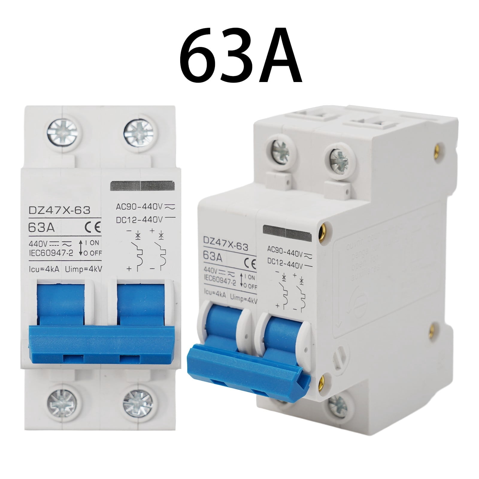 Kairuite DC Circuit Breaker 440V 2 Pole Dual MCB Type C Solar Circuit ...