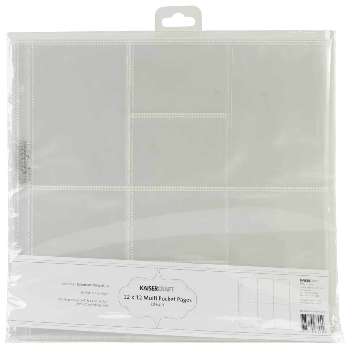 Kaiser Craft Multi Pocket Page Protectors Four 6 x 4 Inches Four 4 x 3 ...